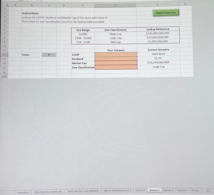 Instructions: Lookup the CUSIP, Dividend and Market | Chegg.com
