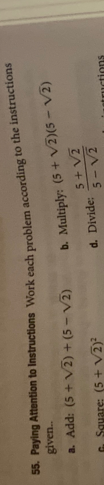 Solved Paying Attention to Instructions Work each problem | Chegg.com
