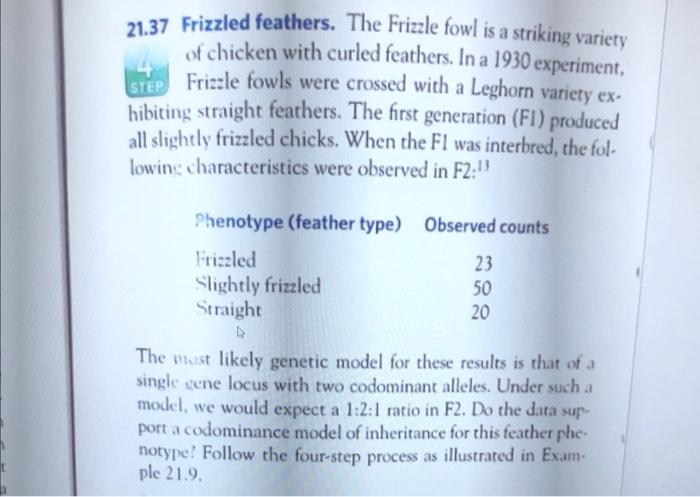 Solved 21.37 Frizzled feathers. The Frizzle fowl is a | Chegg.com