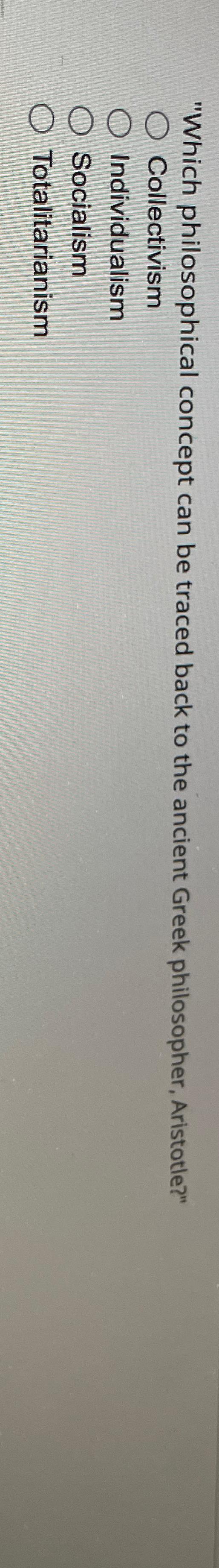 Solved "Which philosophical concept can be traced back to | Chegg.com