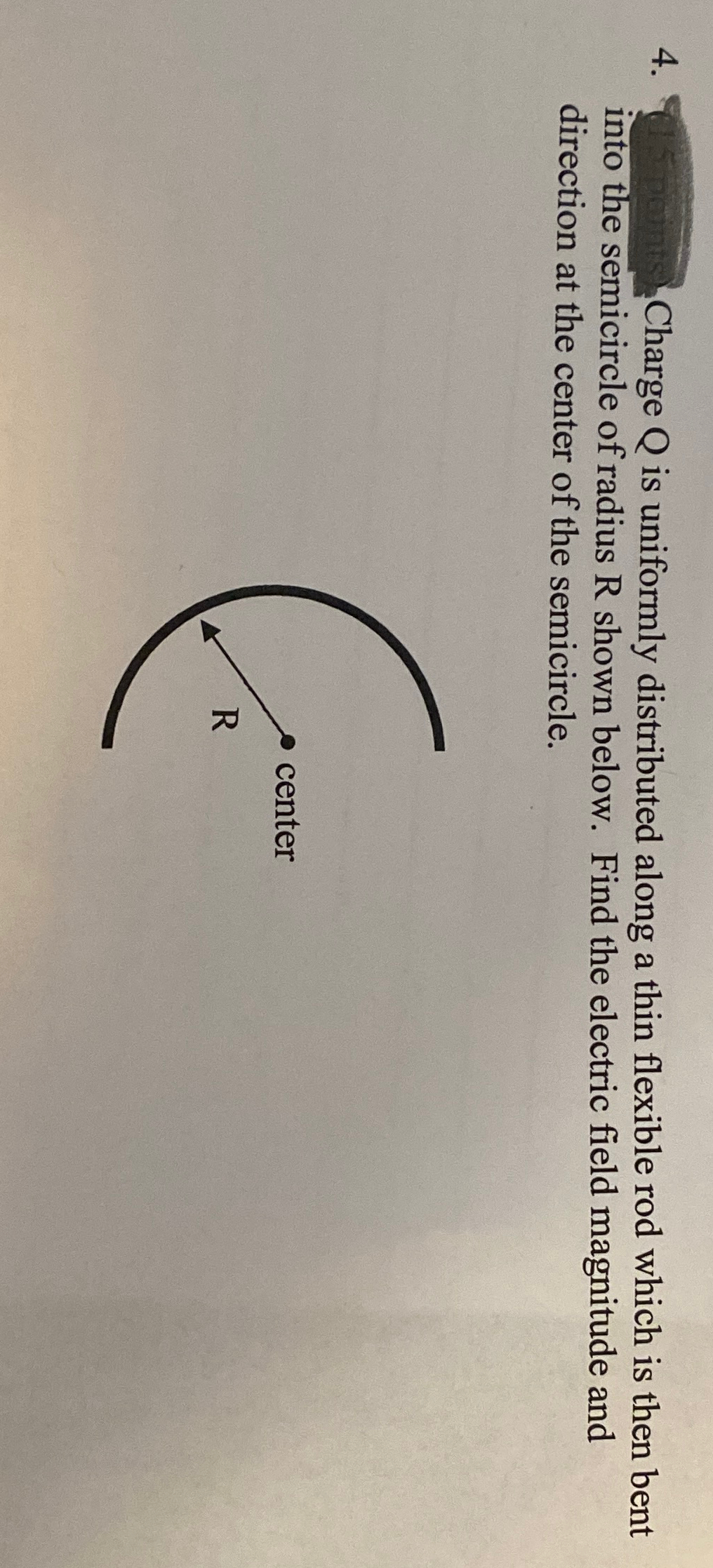 Solved Charge Q ﻿is uniformly distributed along a thin | Chegg.com