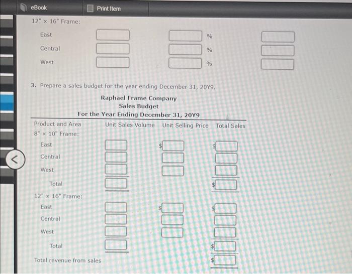 Solved Forecast Sales Volume and Sales Budget For 20Y8, | Chegg.com