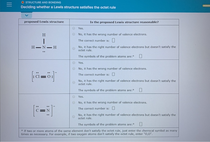 Solved O STRUCTURE AND BONDING Deciding whether a Lewis | Chegg.com