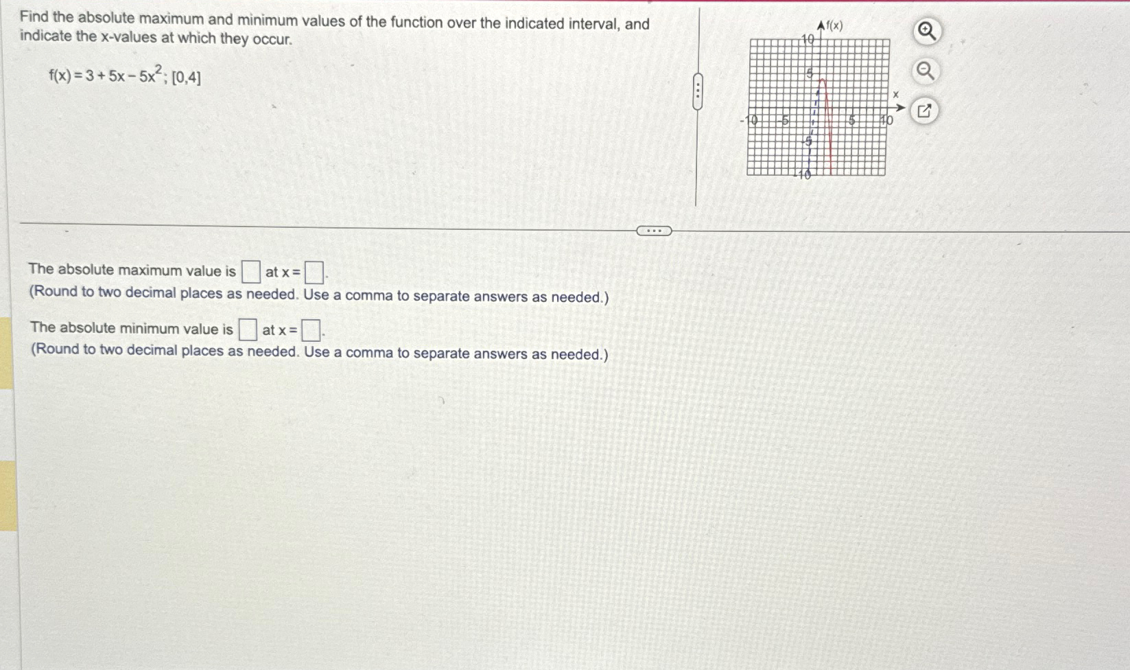 Solved Find the absolute maximum and minimum values of the | Chegg.com