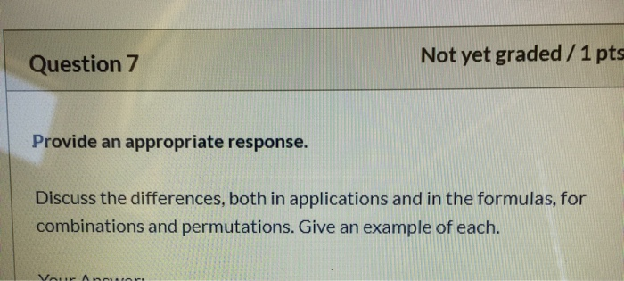 Solved Question 7 Not yet graded/1 pts Provide an | Chegg.com