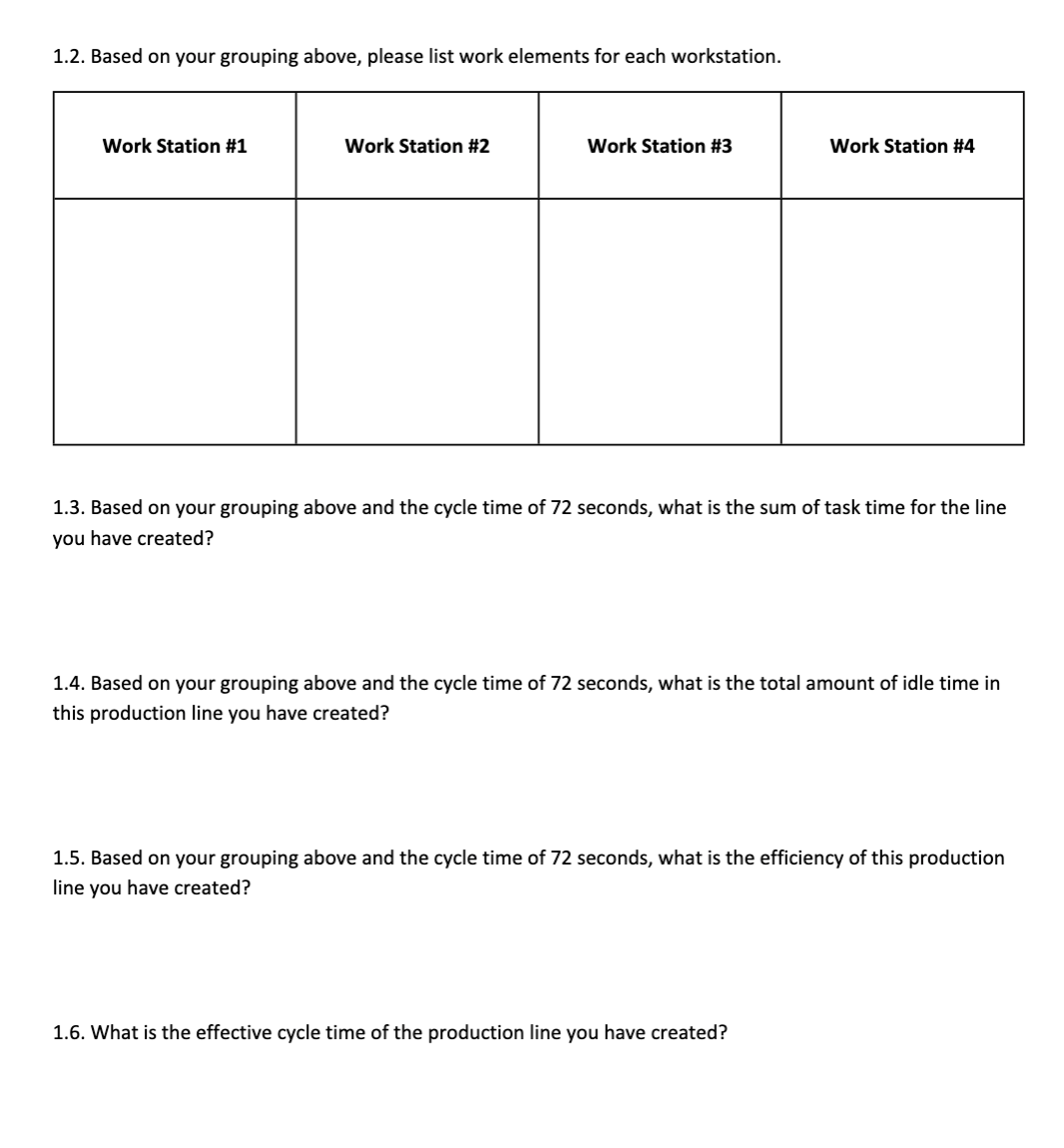 Solved Challenge 1: Workstations and Cycle Times (15 | Chegg.com