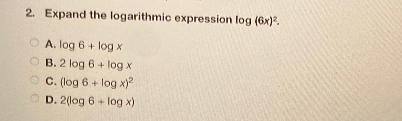 Solved Expand the logarithmic expression | Chegg.com