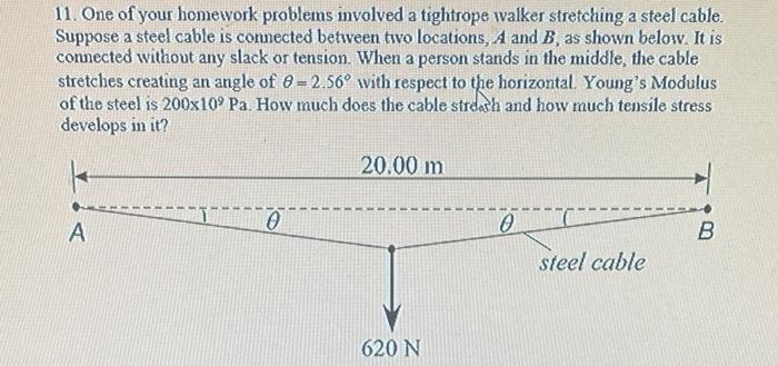 Solved 11. One of your homework problems involved a | Chegg.com