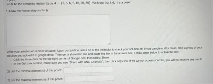 Solved Let R be the divisibility relation () on A = | Chegg.com