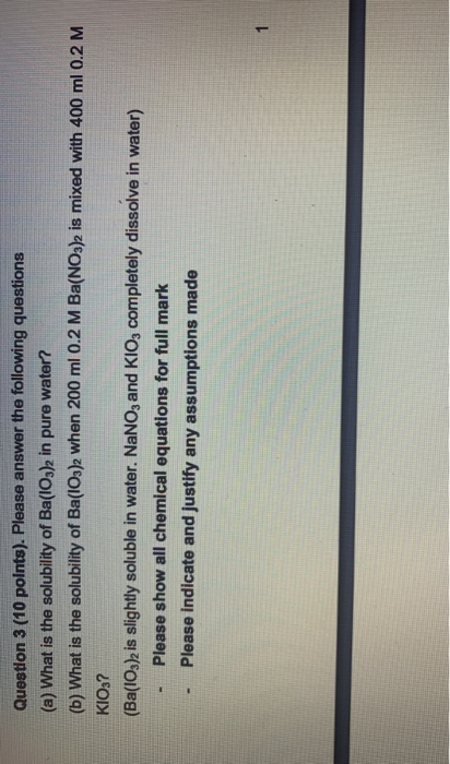 Solved What is the solubility of Ba(IO3)2 when 200 ml 0.2 M | Chegg.com