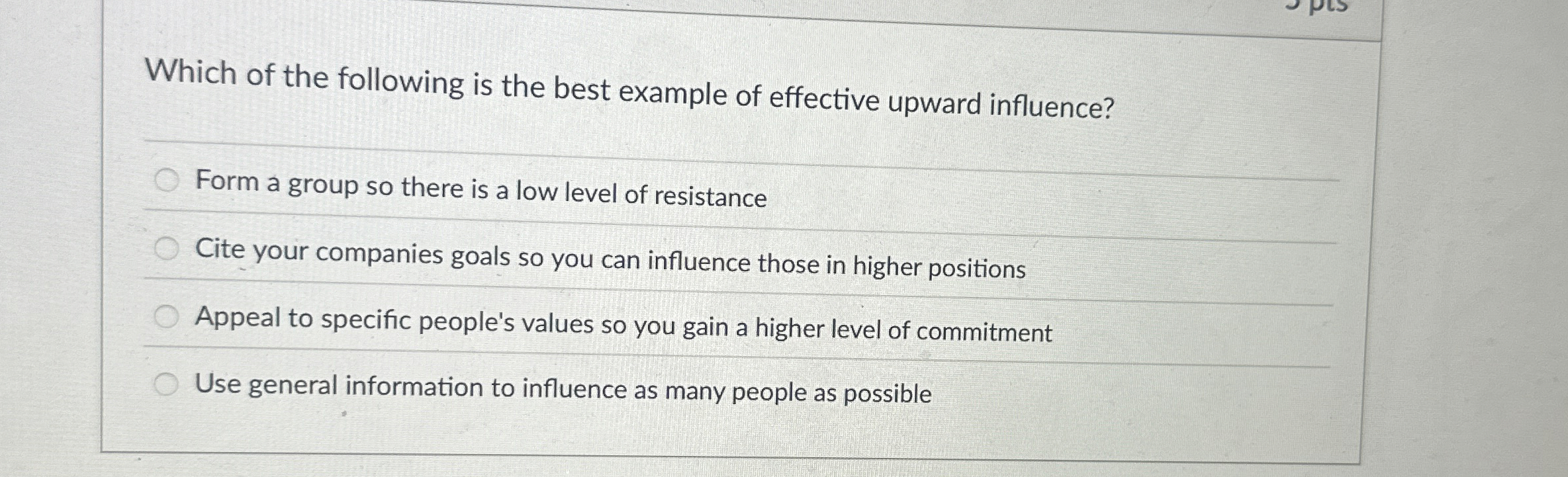 Solved Which of the following is the best example of | Chegg.com