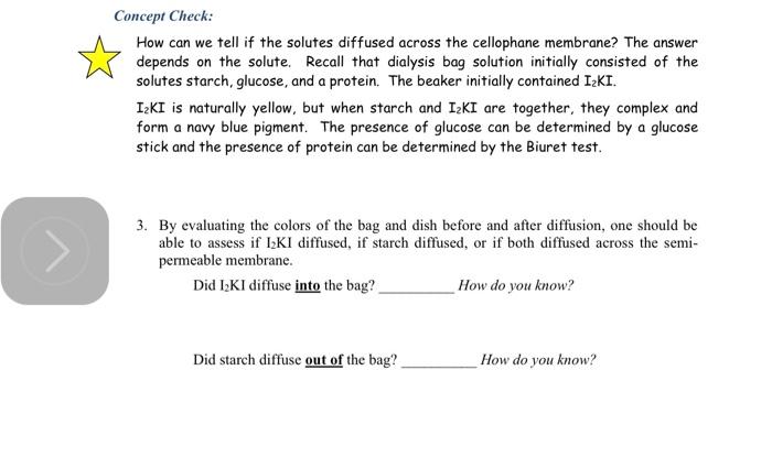 Solved How can we tell if the solutes diffused across the | Chegg.com