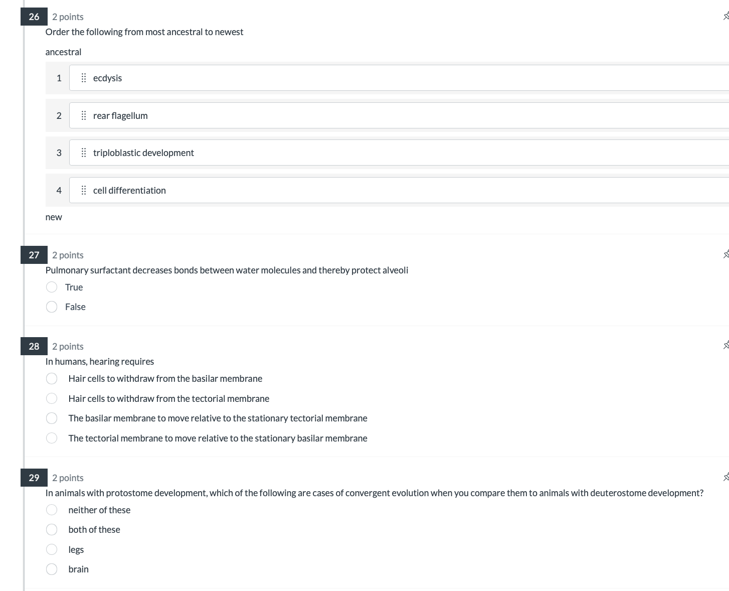 Solved 262 ﻿pointsOrder the following from most ancestral to | Chegg.com