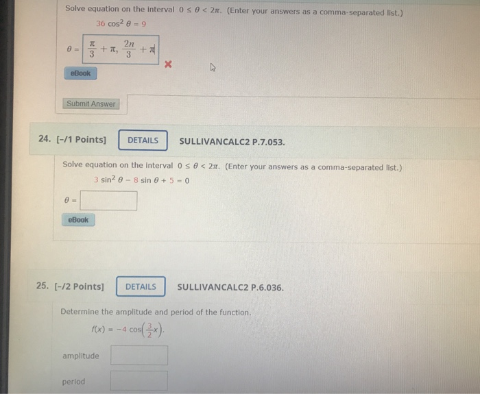 Solved Solve equation on the interval OSO