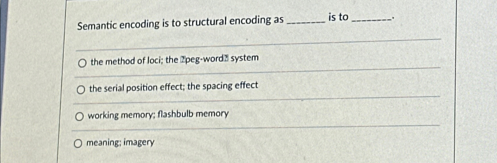 Solved Semantic Encoding Is To Structural Encoding As Is