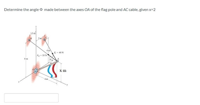 Solved determine the angle Phi made between the axes OA of | Chegg.com