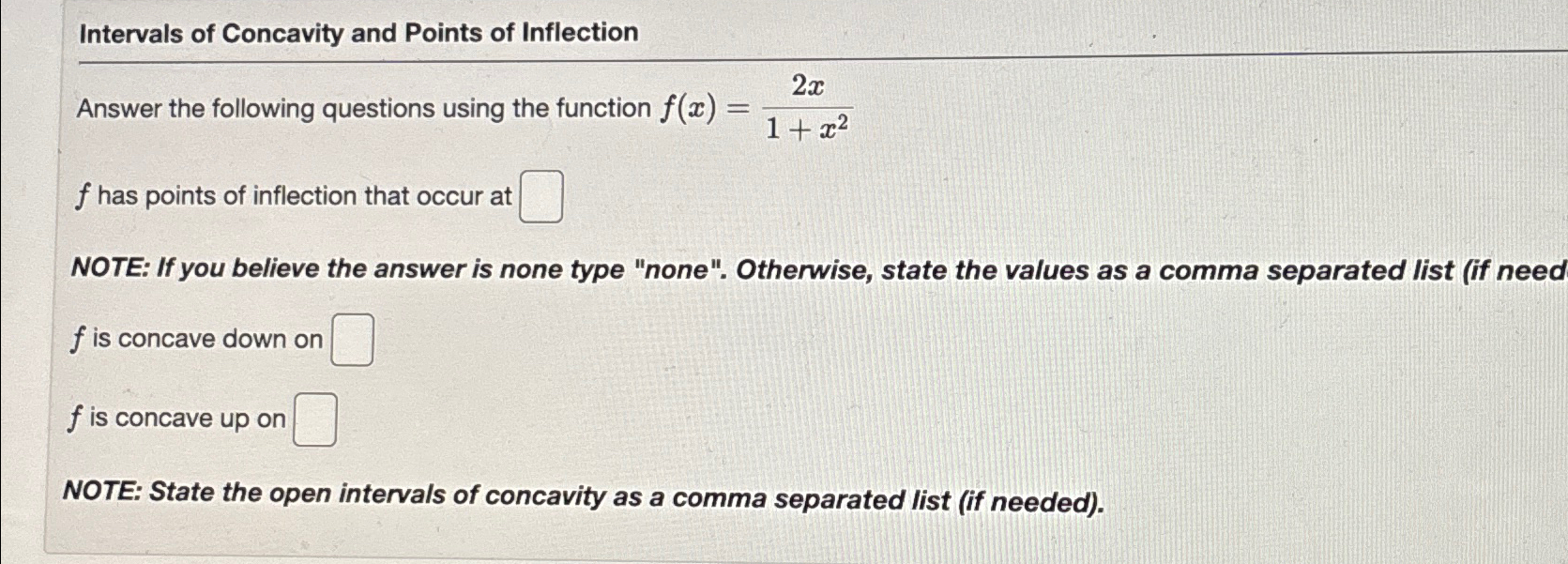 Solved Intervals of Concavity and Points of InflectionAnswer | Chegg.com