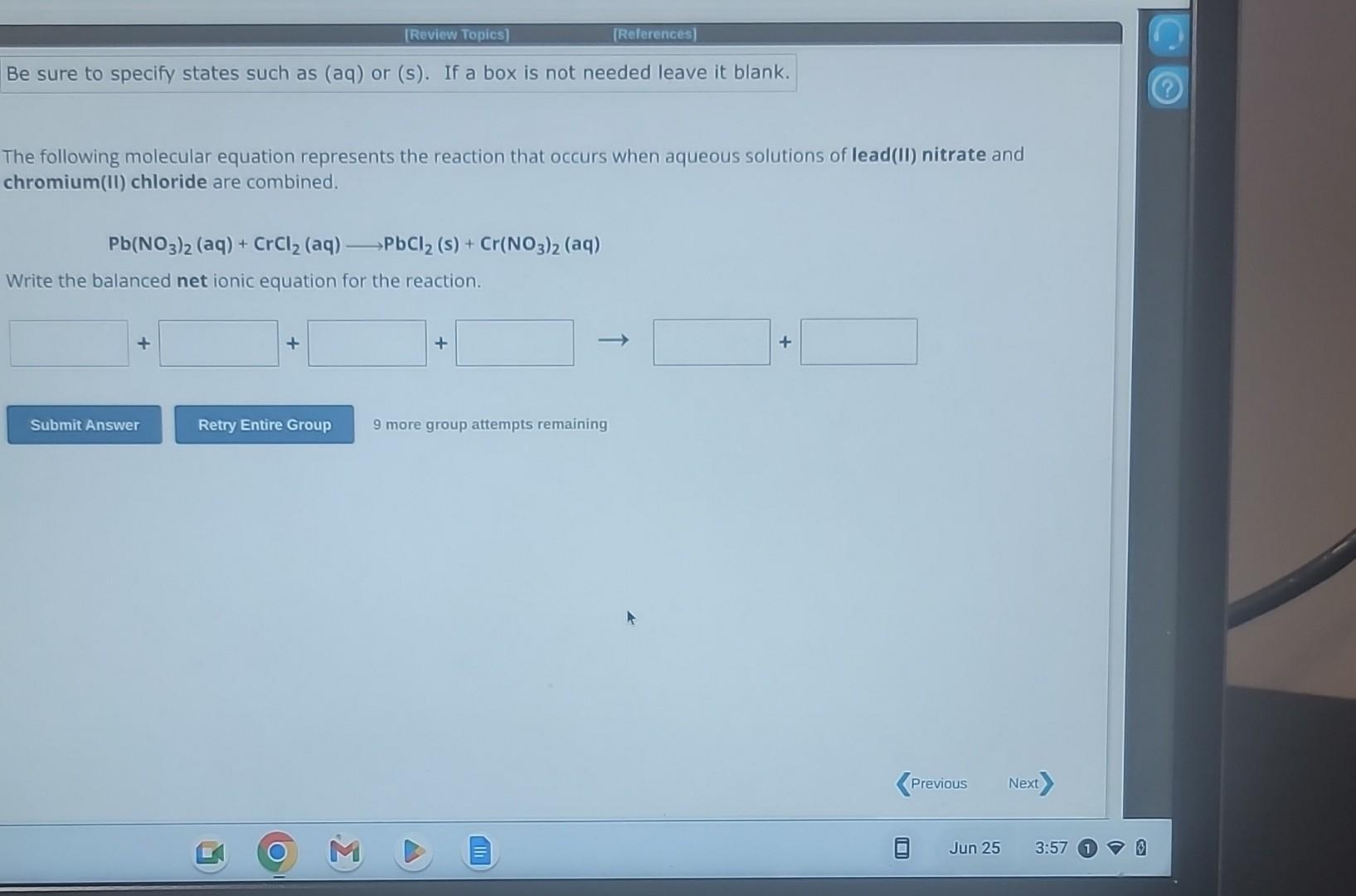 Solved Be sure to specify states such as (aq) or (s). If a | Chegg.com