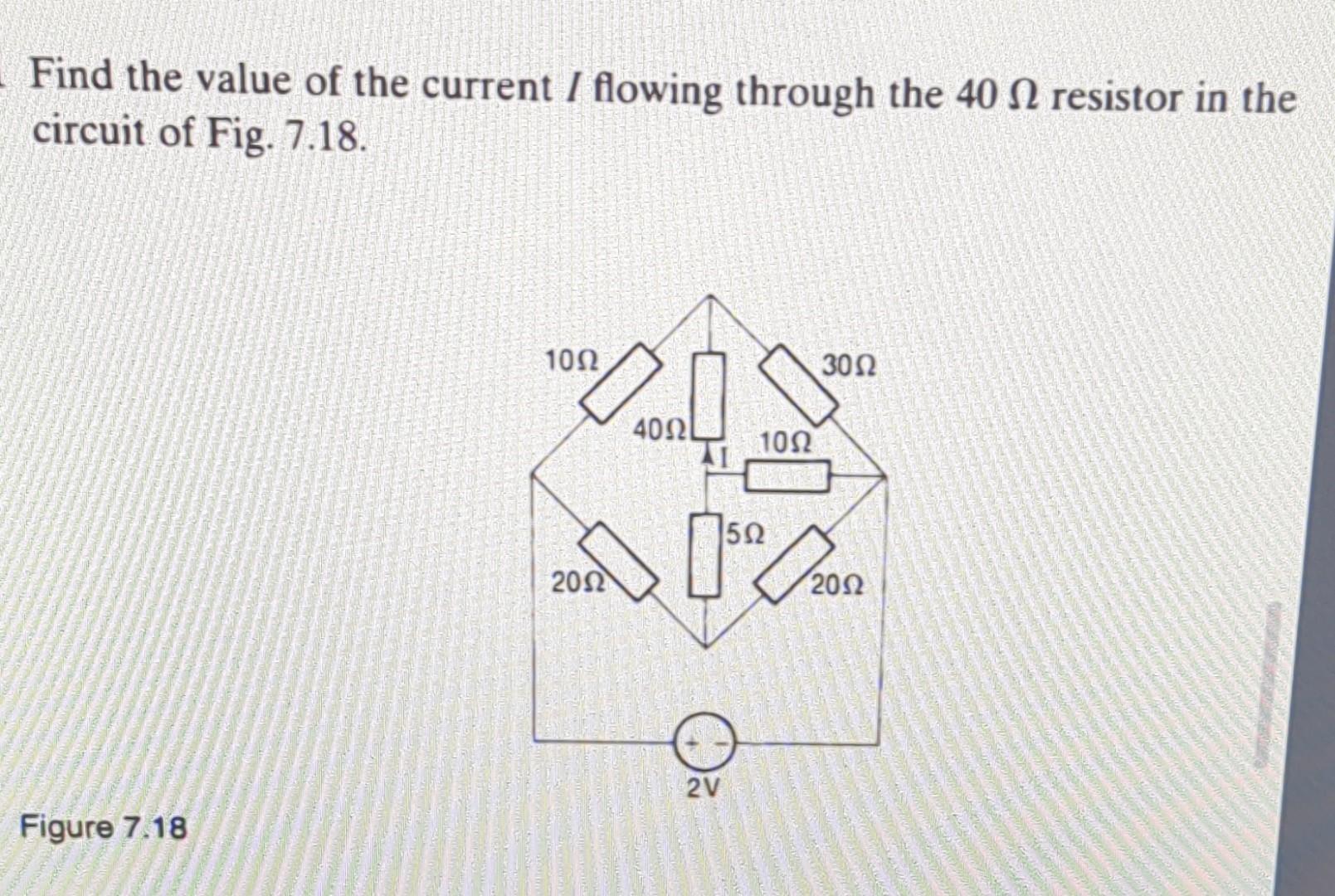 Solved Find the value of the current I flowing through the | Chegg.com