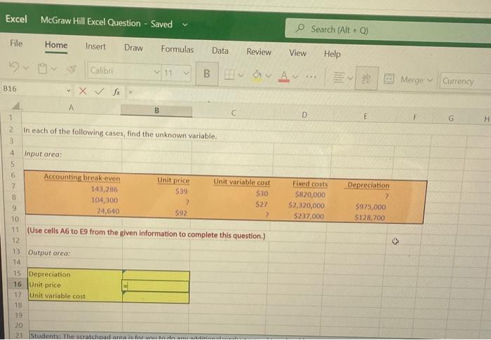 Solved In each of the following cases, find the unknown | Chegg.com