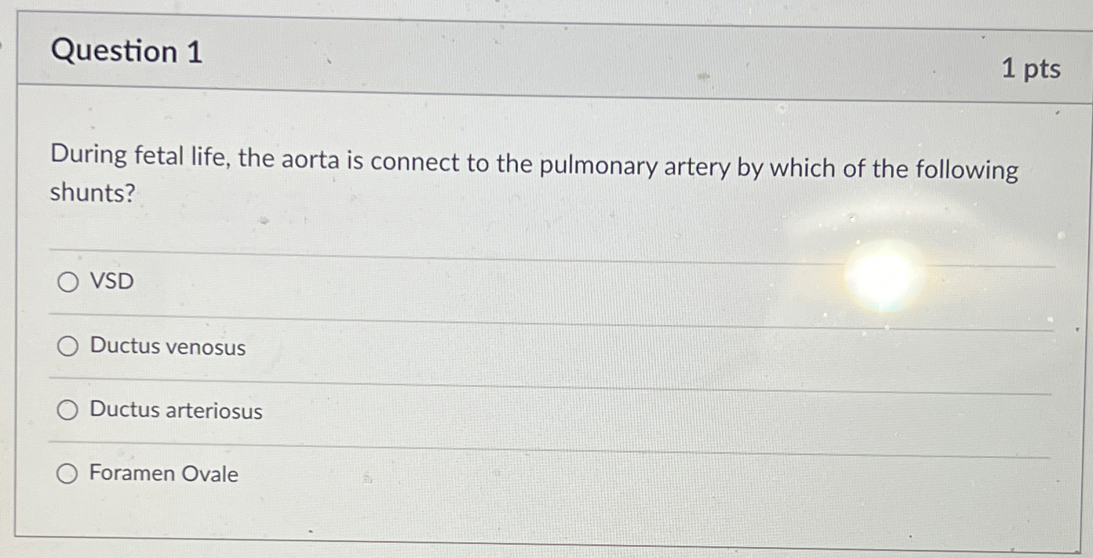Solved Question 11 ﻿ptsDuring fetal life, the aorta is | Chegg.com