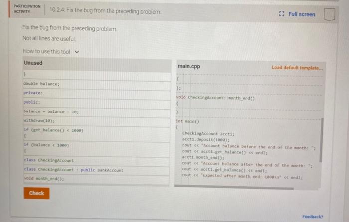 Solved c++PLEASE RELY ONLY ON THE UNUSED CODES THAT WERE | Chegg.com