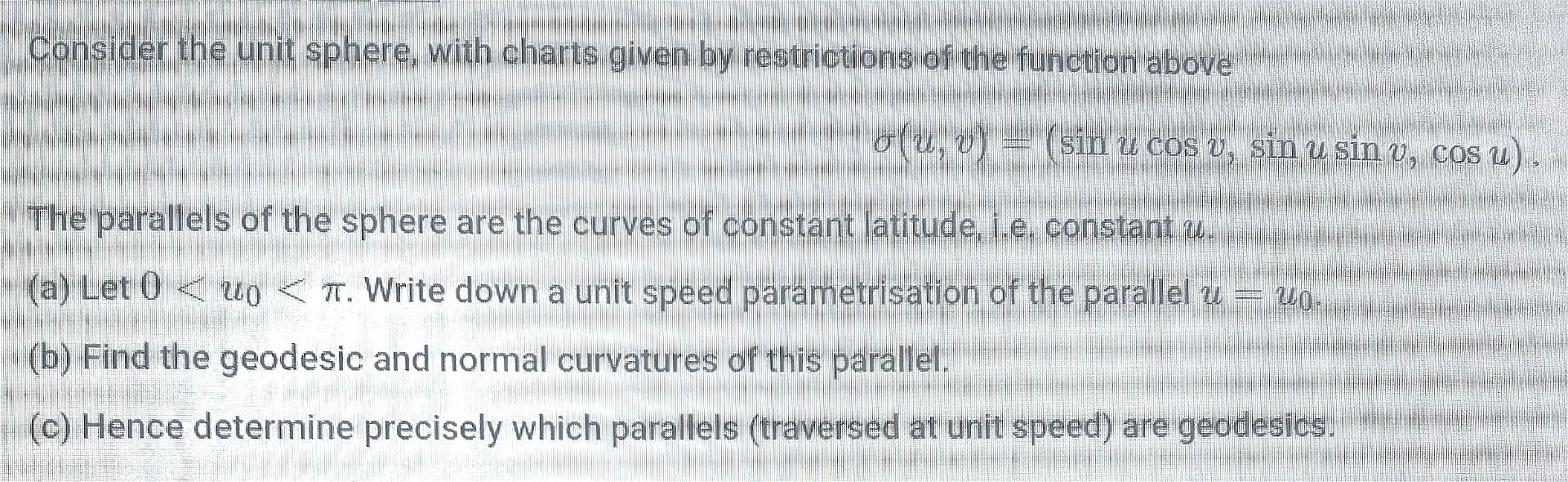 Solved Consider the unit sphere, with charts given by | Chegg.com