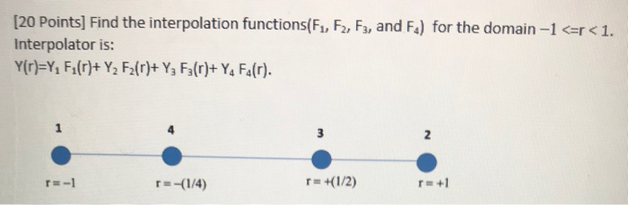 Solved [20 Points) Find the interpolation functions(F1, F2, | Chegg.com