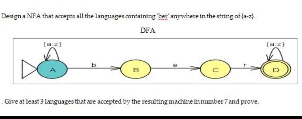 Solved Design a NFA that accepts all the languages | Chegg.com