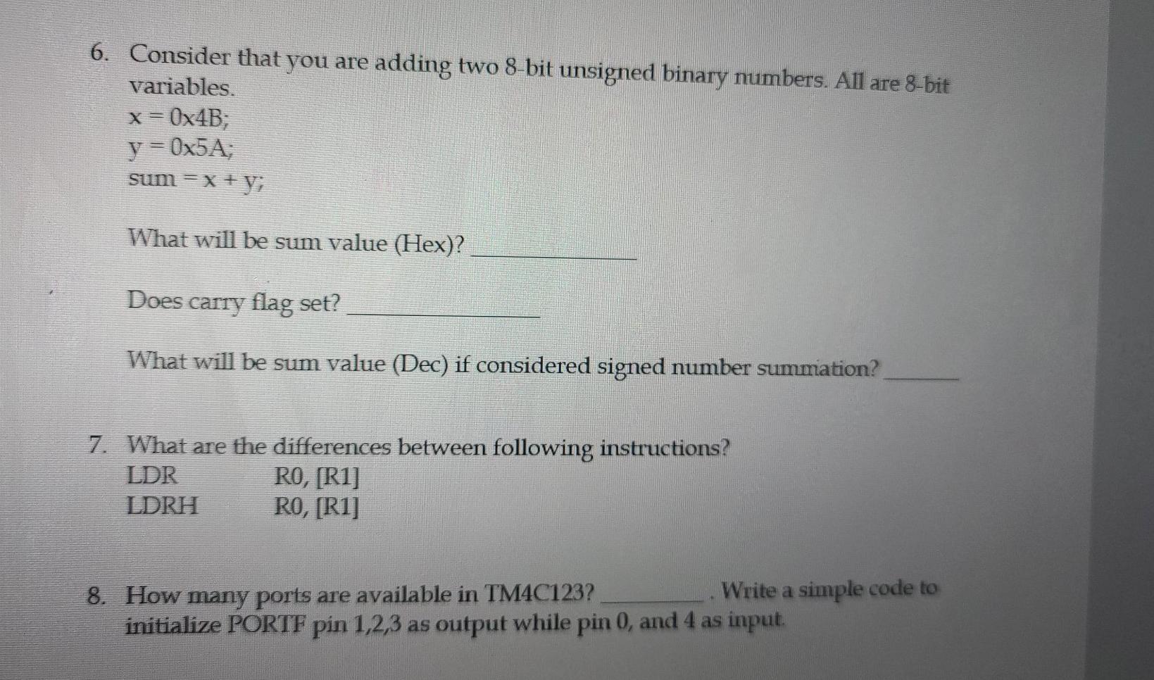 Solved 6 Consider That You Are Adding Two 8 Bit Unsigned 0575