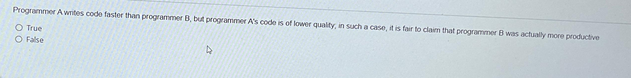Solved Programmer A writes code faster than programmer B, | Chegg.com
