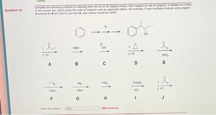 Solved Complete the following synthesis by selecting from | Chegg.com