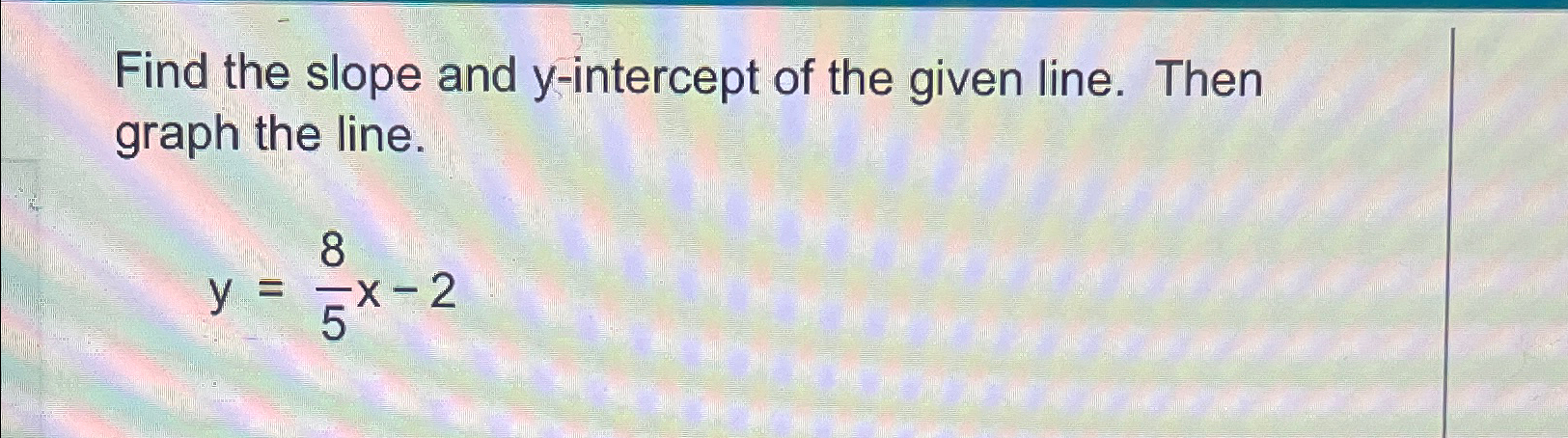 Solved Find the slope and y-intercept of the given line. | Chegg.com
