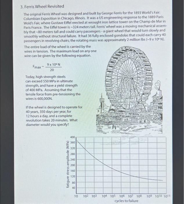 Solved 3. Ferris Wheel Revisited The original Ferris Wheel | Chegg.com