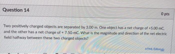 Solved two positively charged objects are separated by 3.00 | Chegg.com