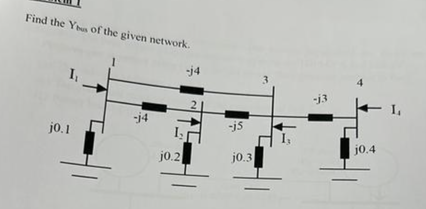 Solved Find the Ybus ﻿of the given network. | Chegg.com