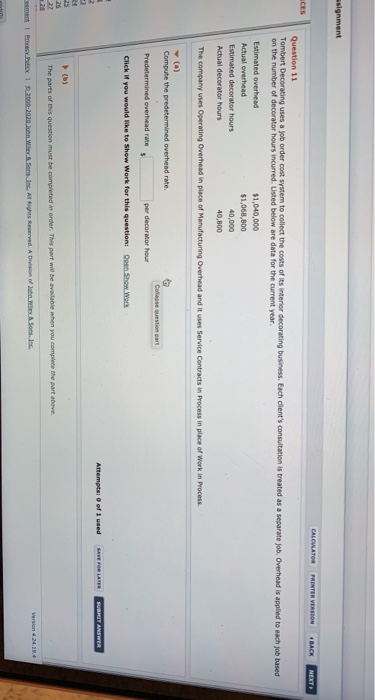Solved ssignment CALCULATOR PRINTER VERSION BACK NEXT -CES | Chegg.com