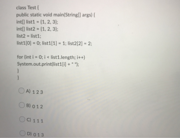Solved Question 12 (5 points) What is the output of the | Chegg.com