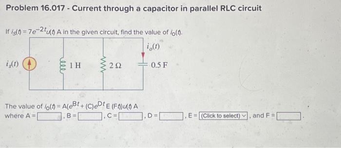 Problem 16.017 - Current through a capacitor in | Chegg.com
