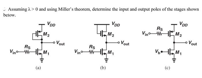 Solved Assuming λ>0 and using Miller's theorem, determine | Chegg.com
