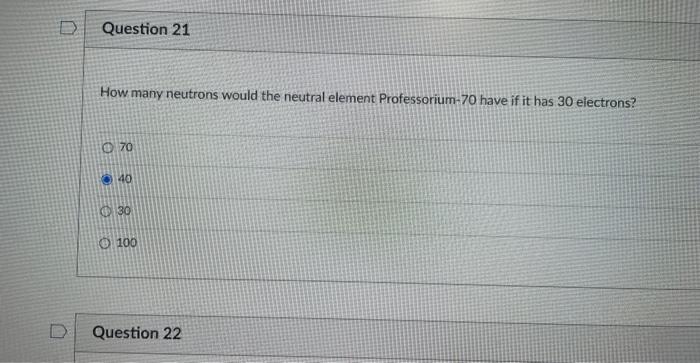 Solved How many neutrons would the neutral element | Chegg.com