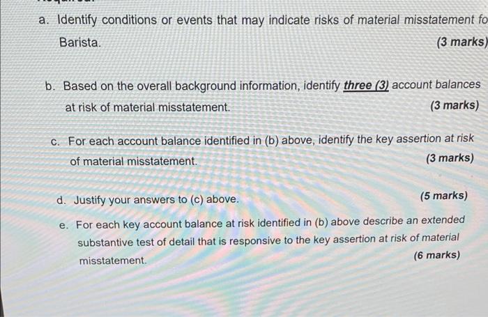 Solved 4/8 1 - 100% + >> Question z 20 marks) Barista Ltd | Chegg.com