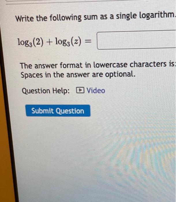 Solved Write as the sum and/or difference of logarithms. | Chegg.com