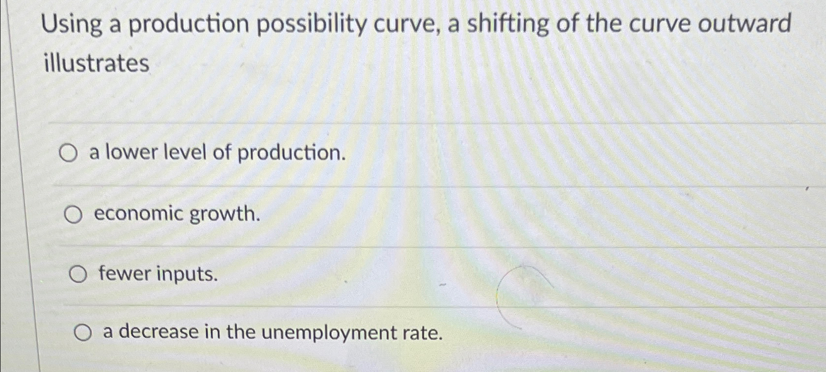 Solved Using a production possibility curve, a shifting of | Chegg.com