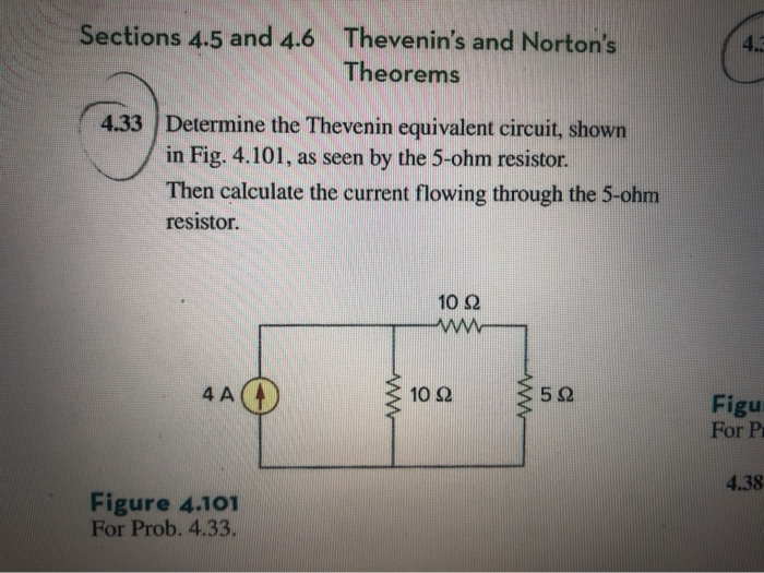 Solved Sections 4.5 and 4.6 Thevenin's and Norton's Theorems | Chegg.com