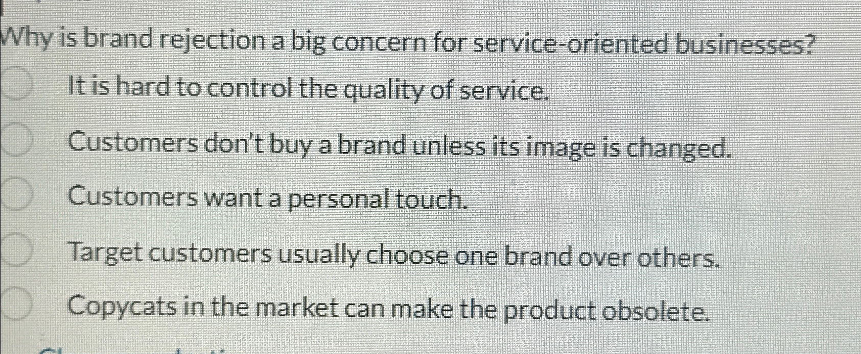 Solved Why is brand rejection a big concern for | Chegg.com