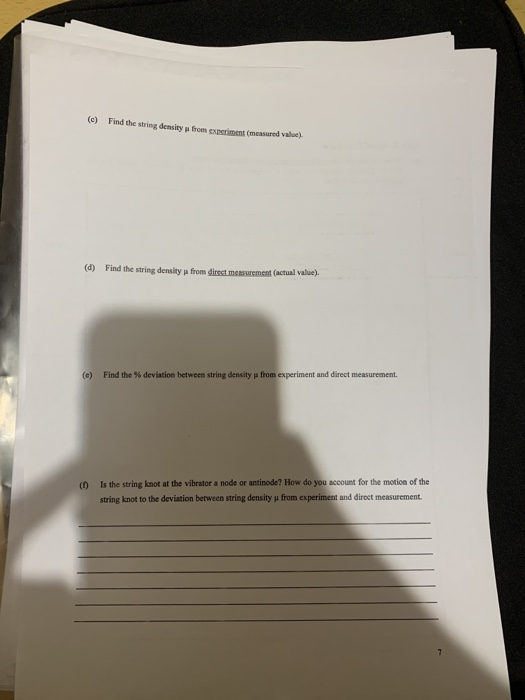 Solved SEHH1049 Physics i Lab 2: Standing Waves in Strings | Chegg.com