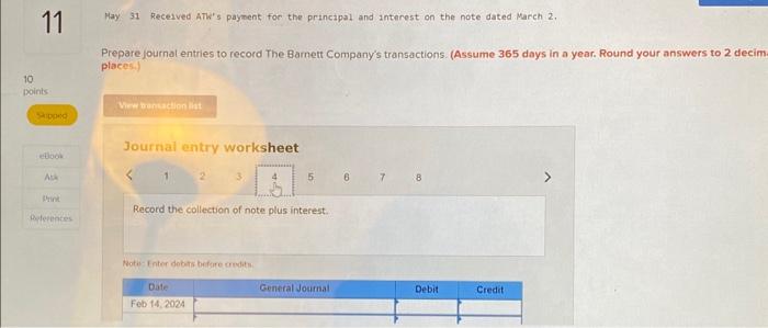 Following are transactions of The Barnett Company: | Chegg.com