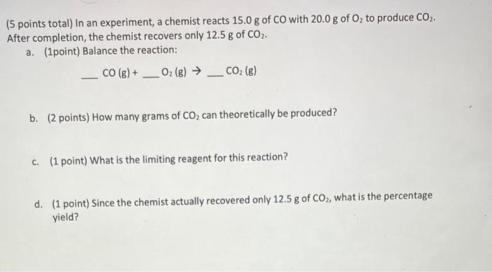 Solved ( 3 points) Consider the following balanced equation: | Chegg.com