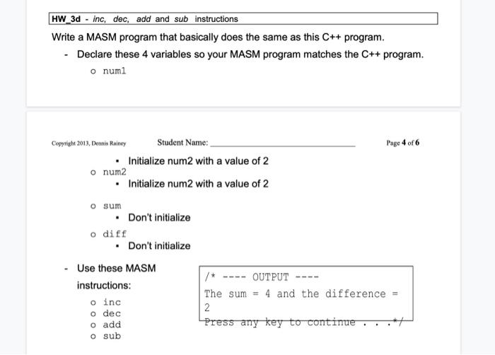 Solved In MASM and display output. last screenshot is how | Chegg.com